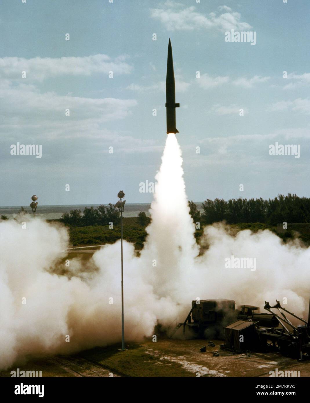 A Pershing missile is launched from Complex 16. Base: Cape Canaveral ...