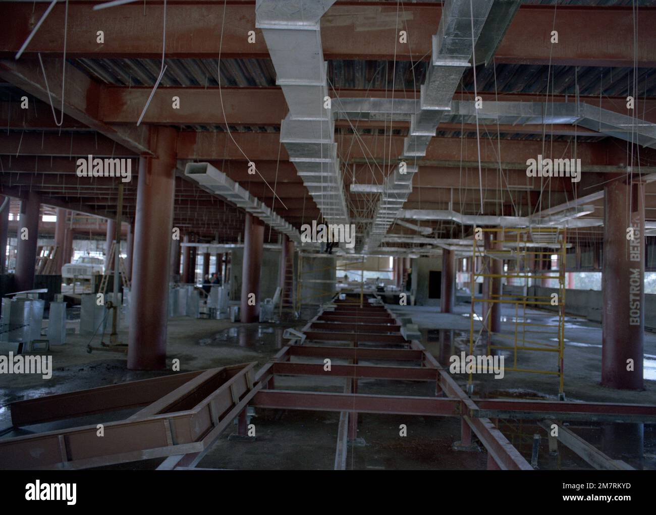 AN interior view of construction progress at the integrated test ...