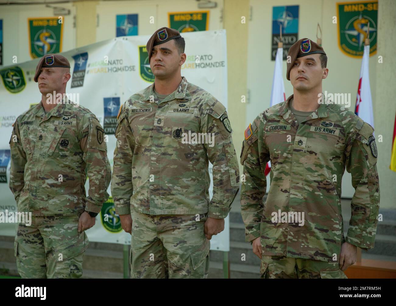 U.S. Army 1st Sgt. Jesse Schuster, Sgt. 1st Class Otto Niesluchowski ...
