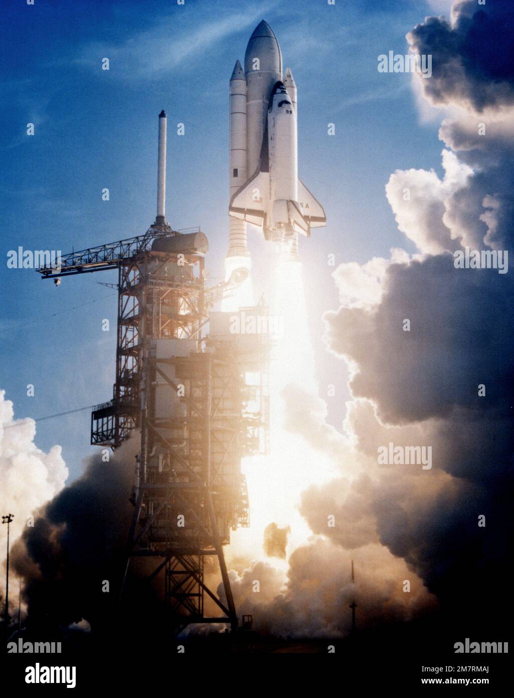 The space shuttle Columbia takes off with astronauts John Young and ...