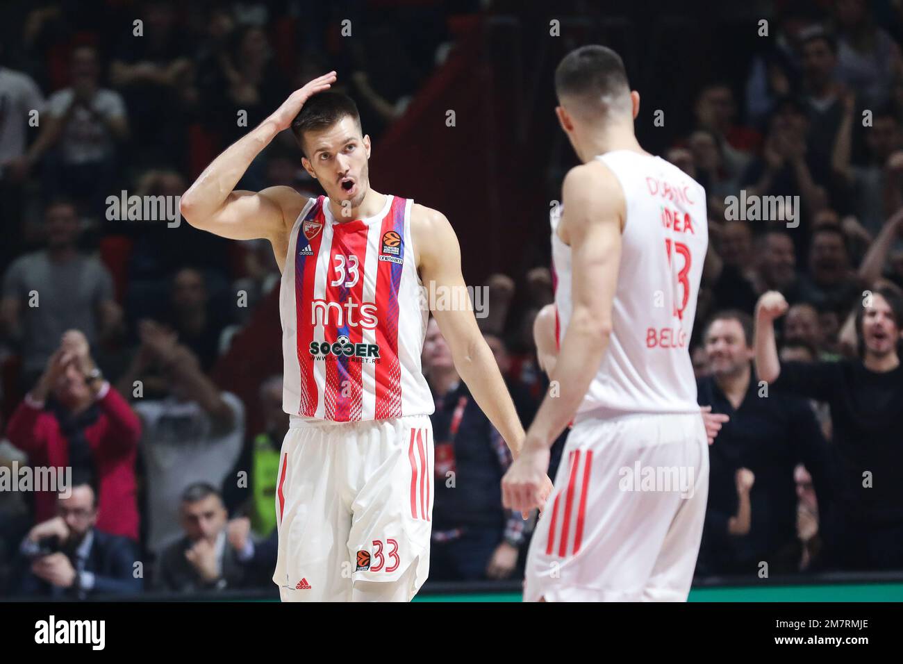 Belgrade, Serbia, 30 December 2022. Filip Petrusev of Crvena Zvezda mts ...
