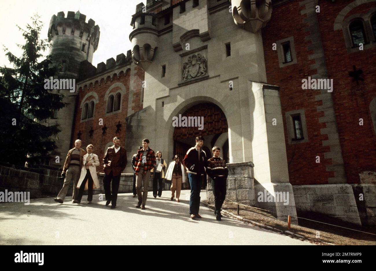 U.S. Air Force Academy cadets enter King Ludwig's Castle during a tour ...