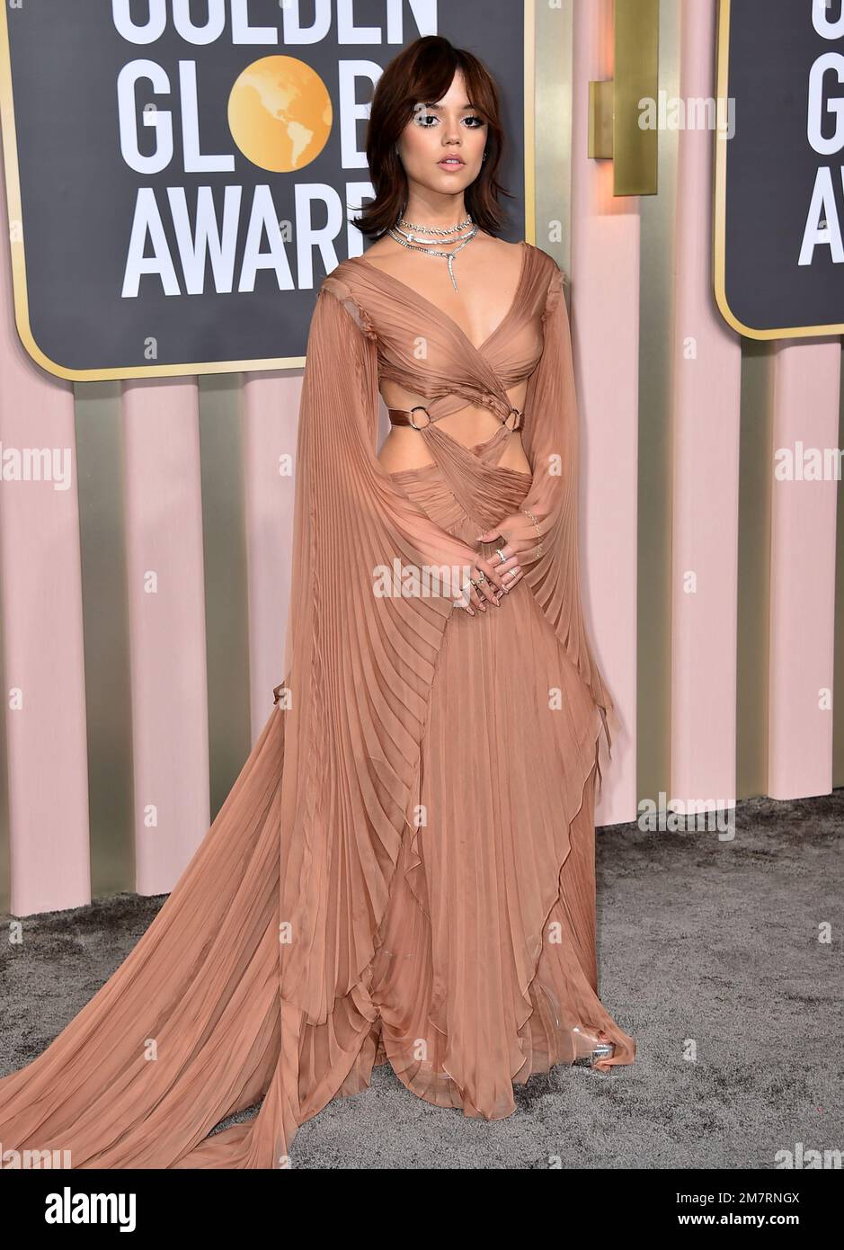 Jenna Ortega arrives at the 80th annual Golden Globe Awards at the ...