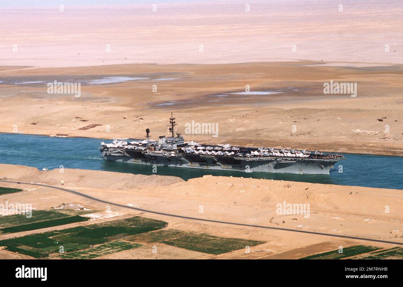 An Aerial Starboard View Of The Aircraft Carrier Uss America Cv 66 During Its Transit Through