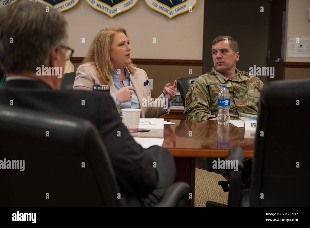 Paige Dukes, Lowndes County manager, addresses the group during the ...