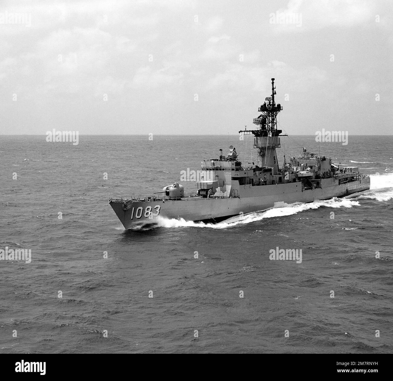 A port bow view of the frigate USS COOK (FF-1083) underway en route to ...