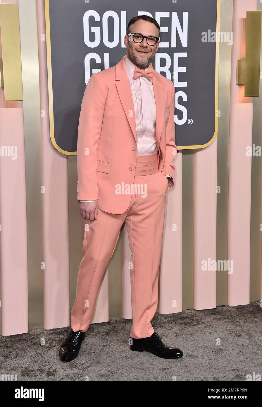 Seth Rogen arrives at the 80th annual Golden Globe Awards at the ...