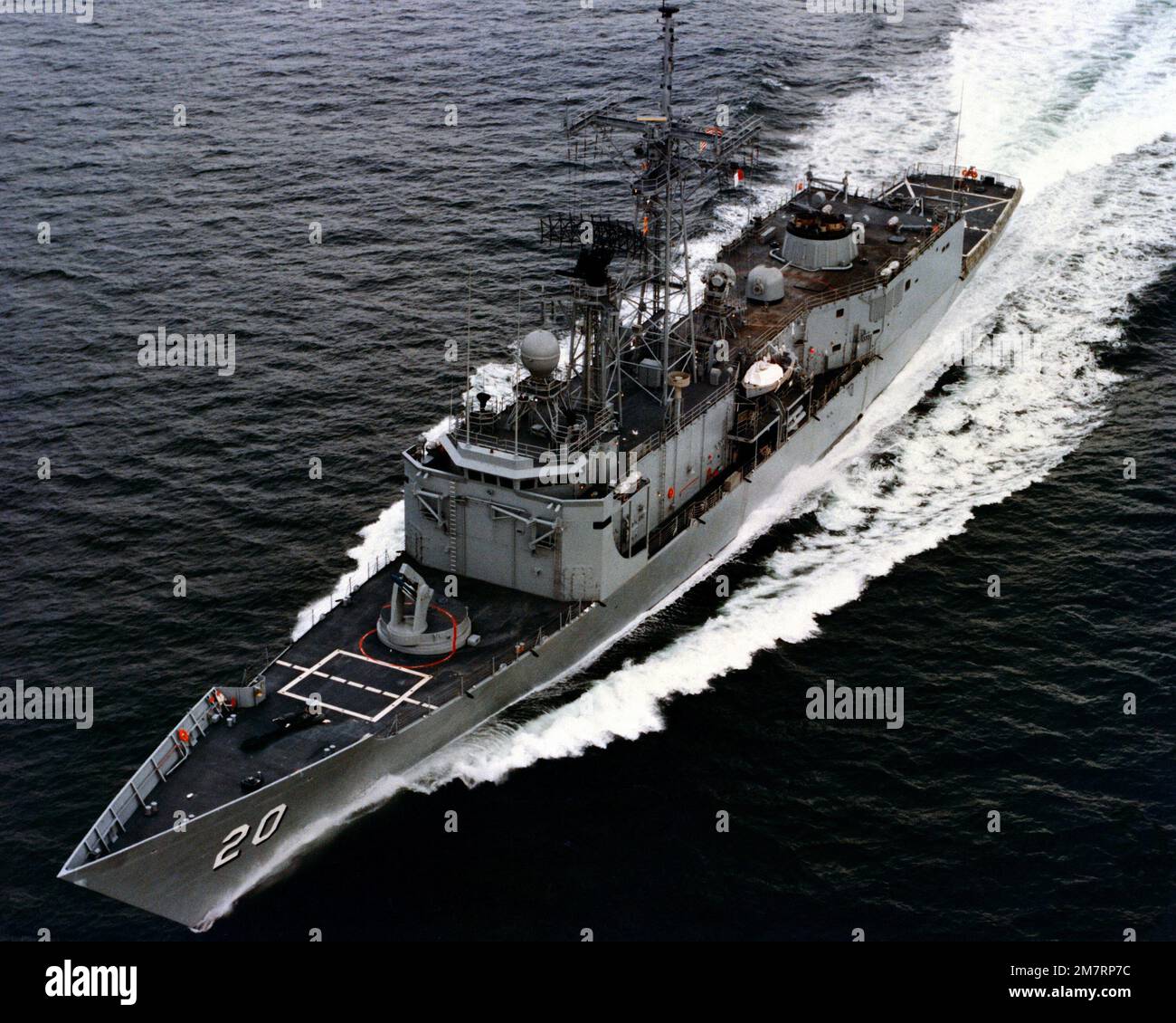 A port bow view of the guided missile frigate ANTRIM (FFG-20) as Todd ...