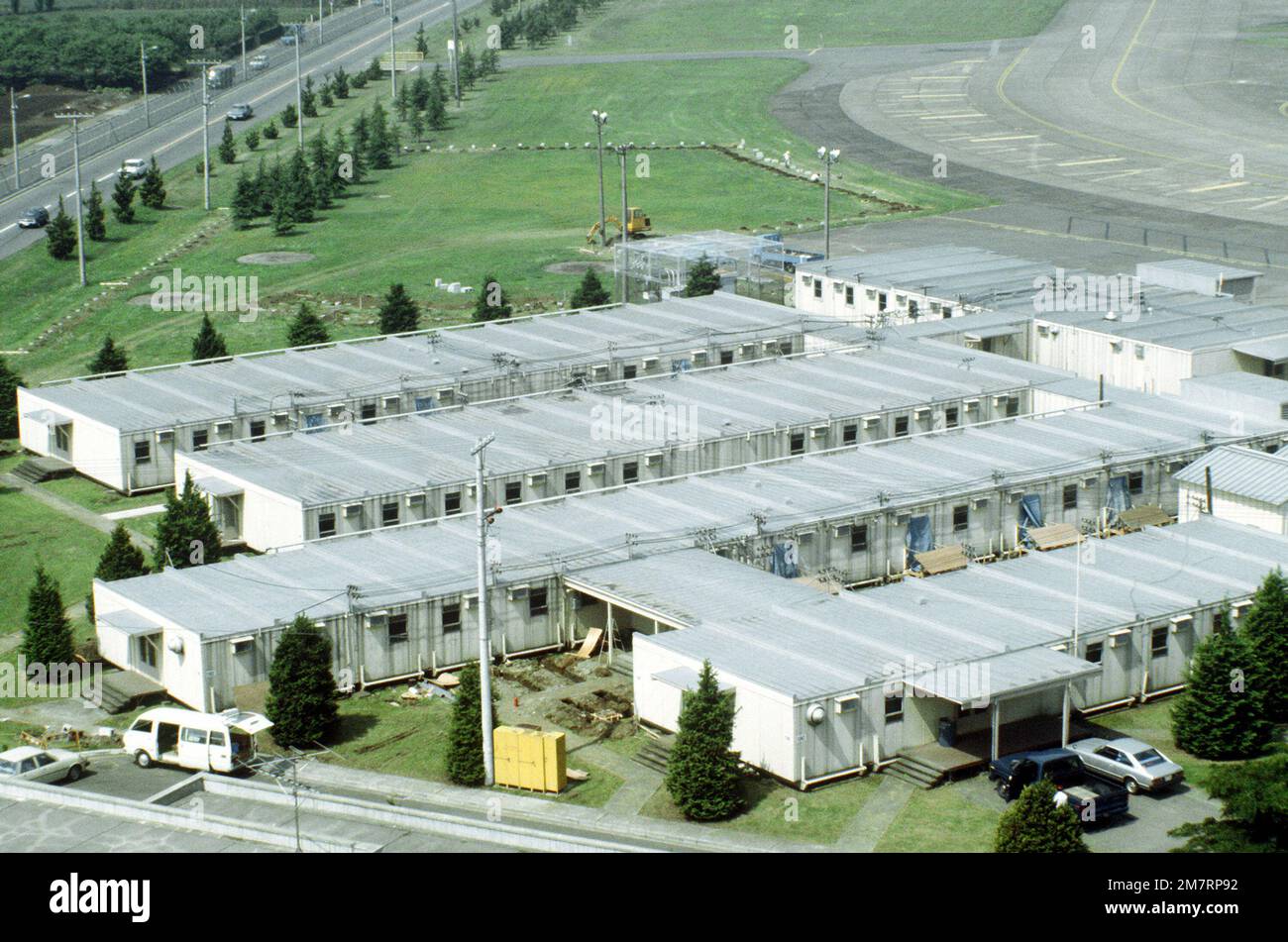Aerial view of the 655th Tactical Hospital prior to being converted ...