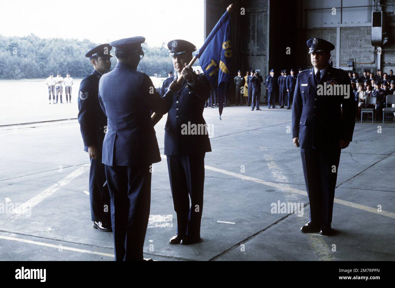MGEN William E. Brown transfers a unit flag from COL Keith N. Hall ...