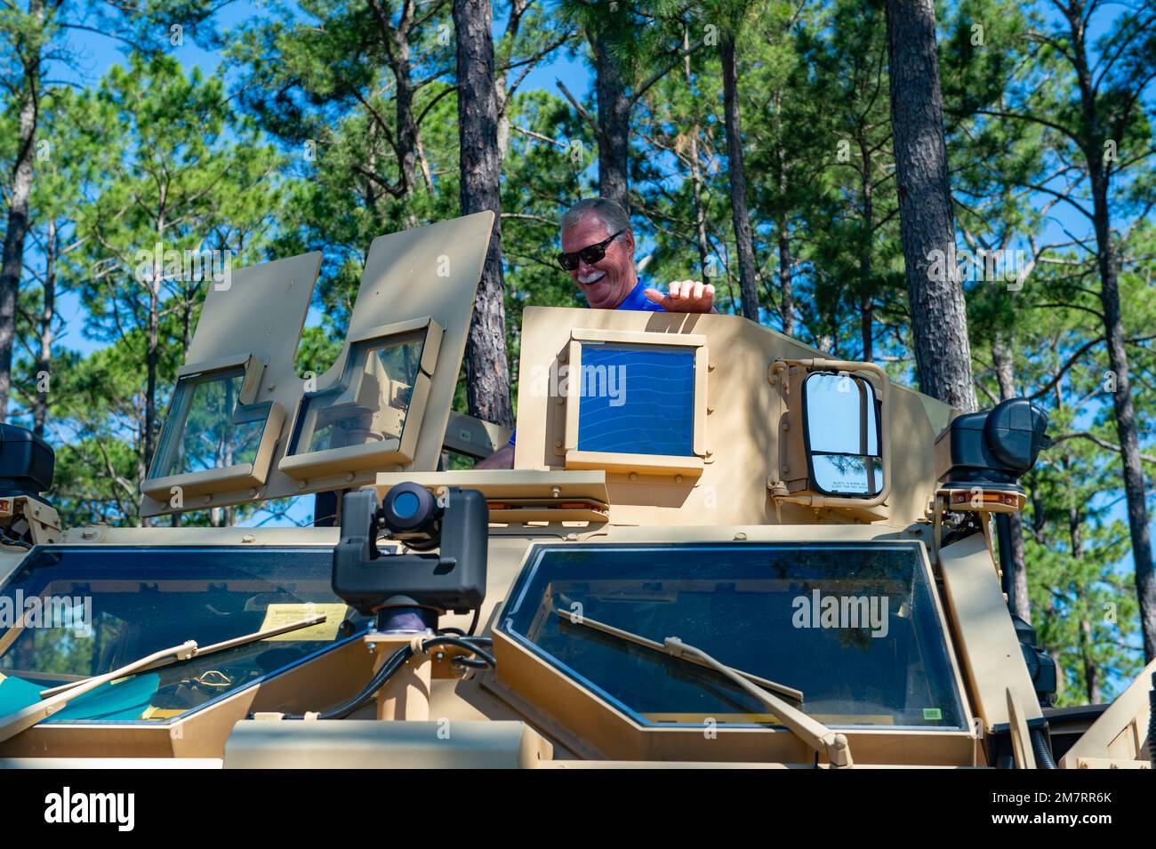 Wes Taylor, Lowndes County Schools superintendent, operates the turret ...