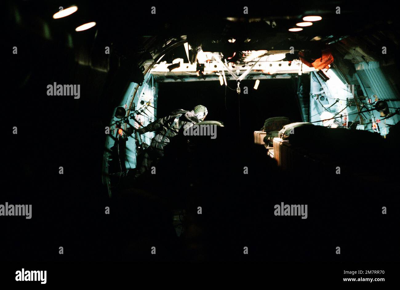 AN interior view of C-141 B Starlifter aircraft prior to making an ...