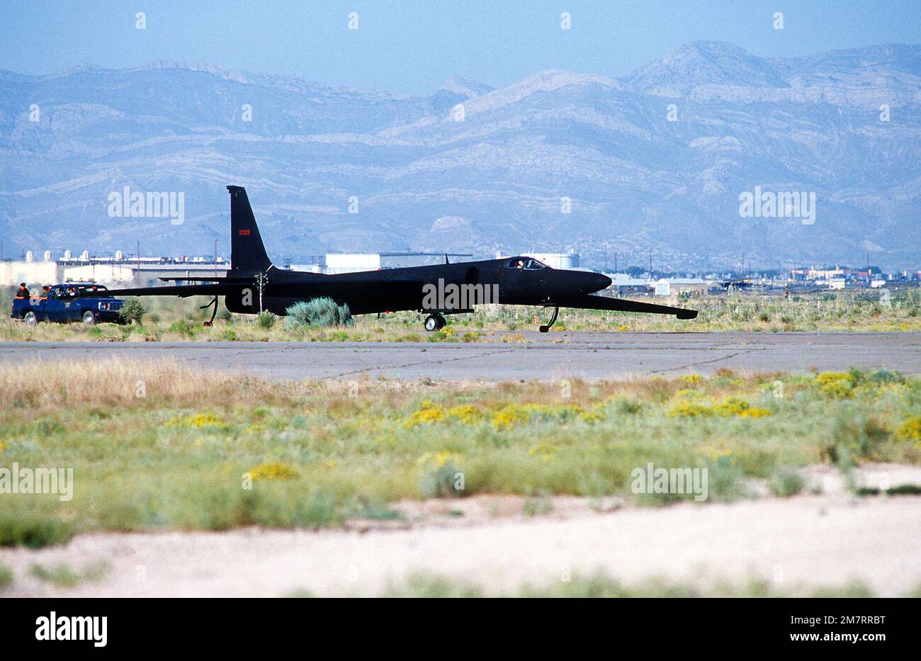 A right front view of a 9th Strategic Reconnaissance Wing U-2 aircraft ...
