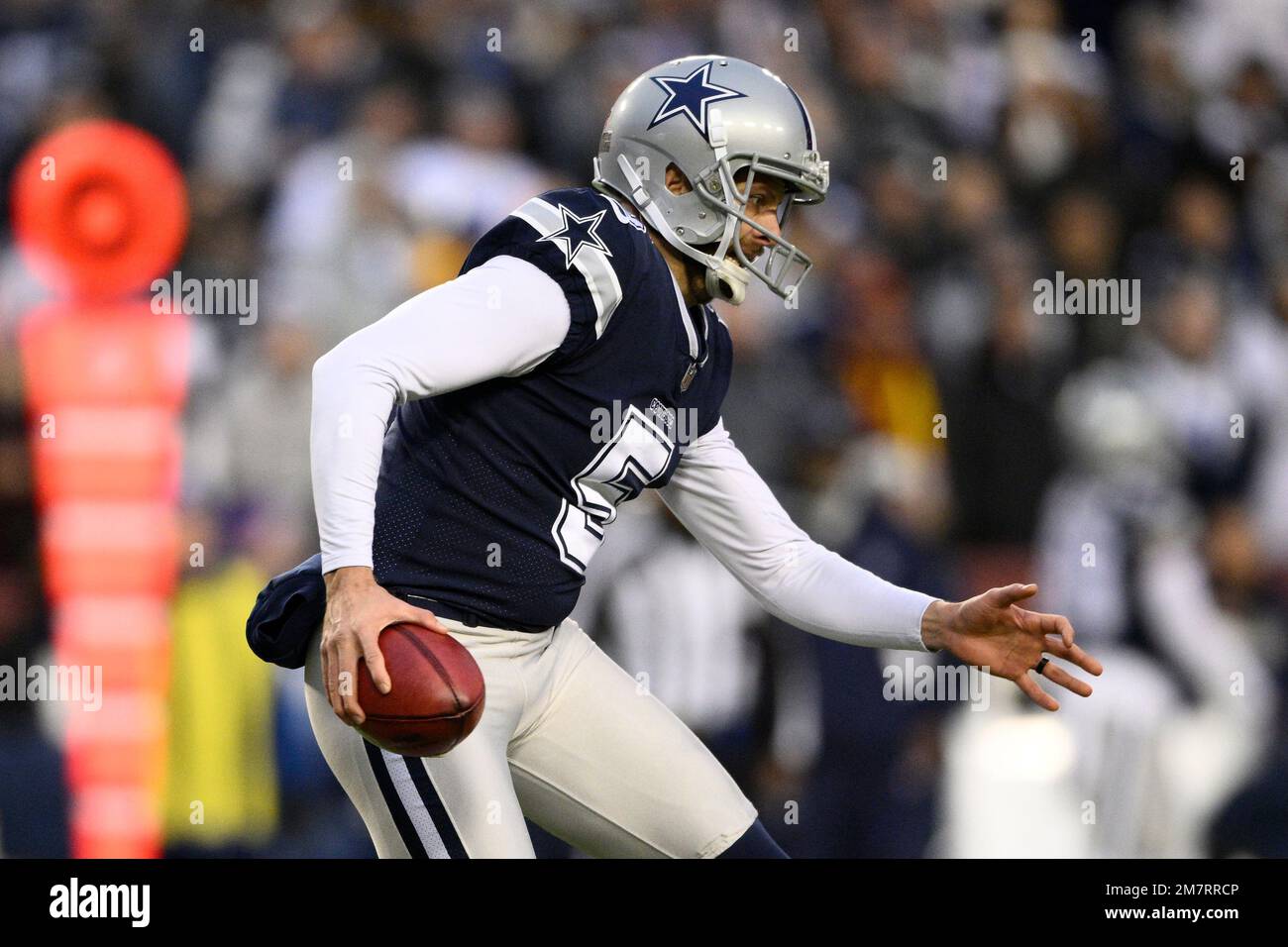 Dallas Cowboys punter Bryan Anger (5) in action during the first half ...
