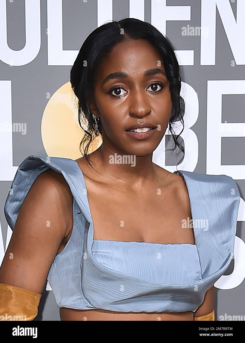 Ayo Edebiri arrives at the 80th annual Golden Globe Awards at the ...