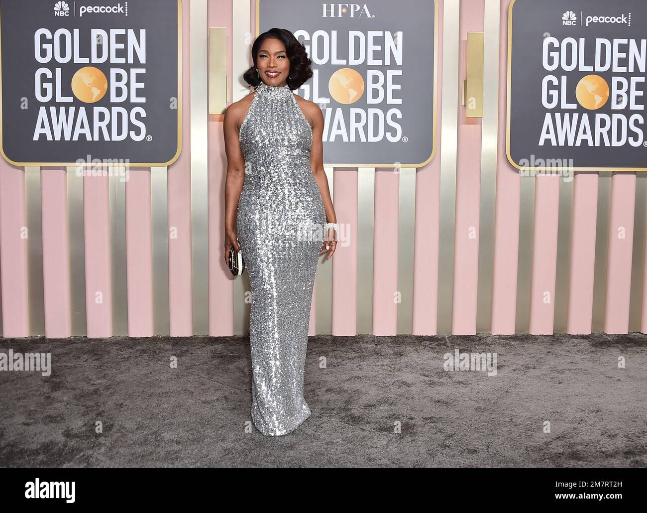 Angela Bassett arrives at the 80th annual Golden Globe Awards at the ...