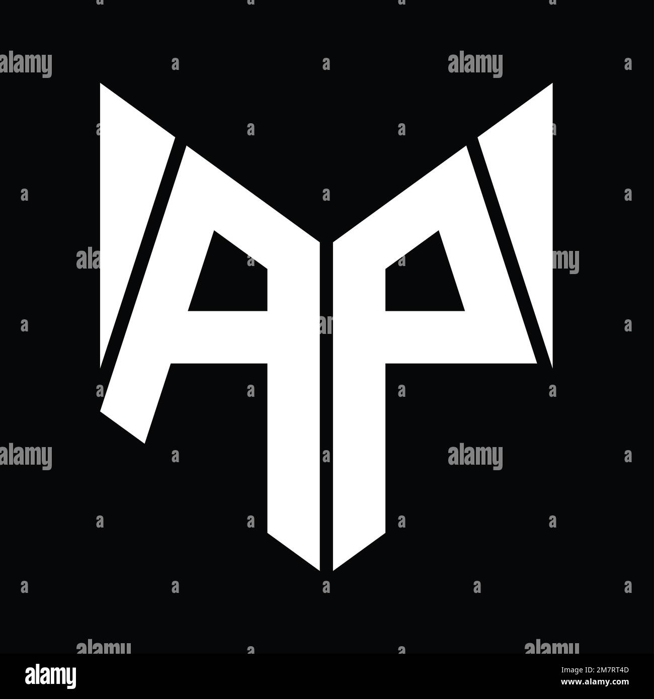 AP Logo monogram with hexagon slice shape design template Stock Photo ...