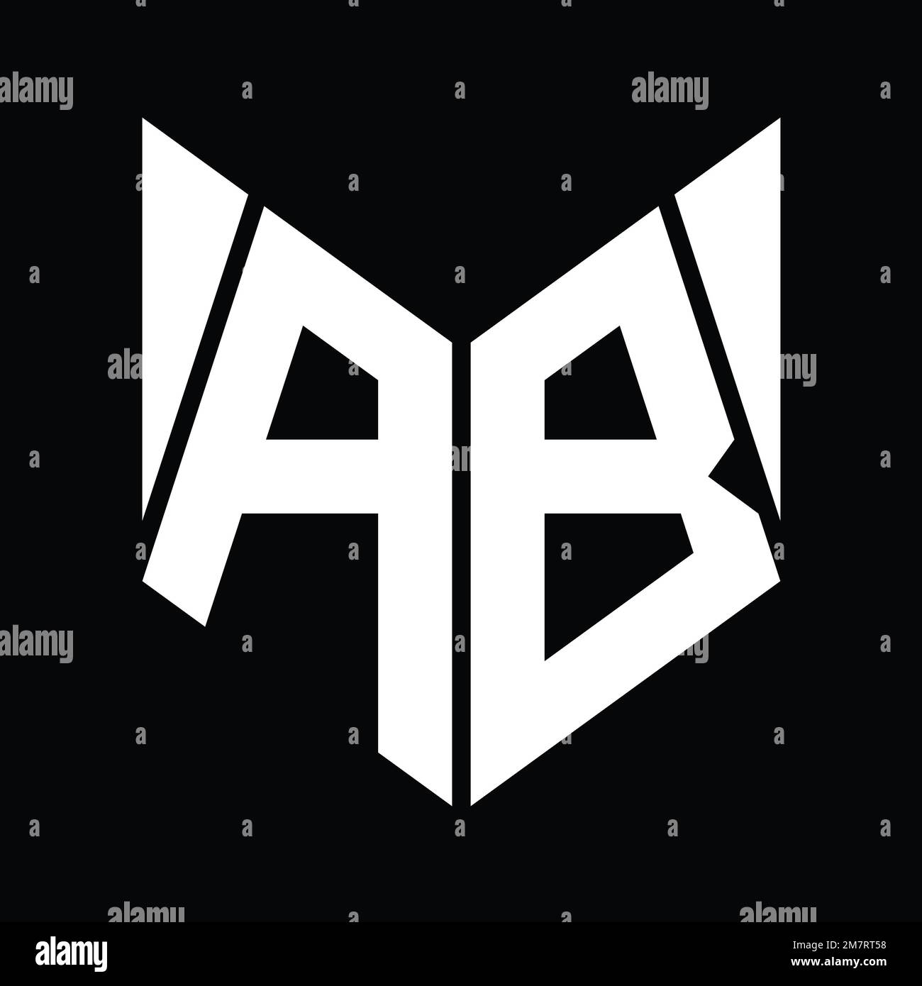 AB Logo monogram with hexagon slice shape design template Stock Photo ...