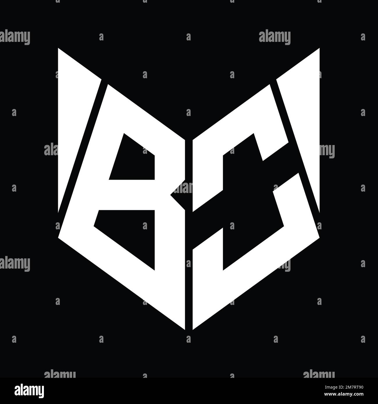 BO Logo monogram with hexagon slice shape design template Stock Photo ...