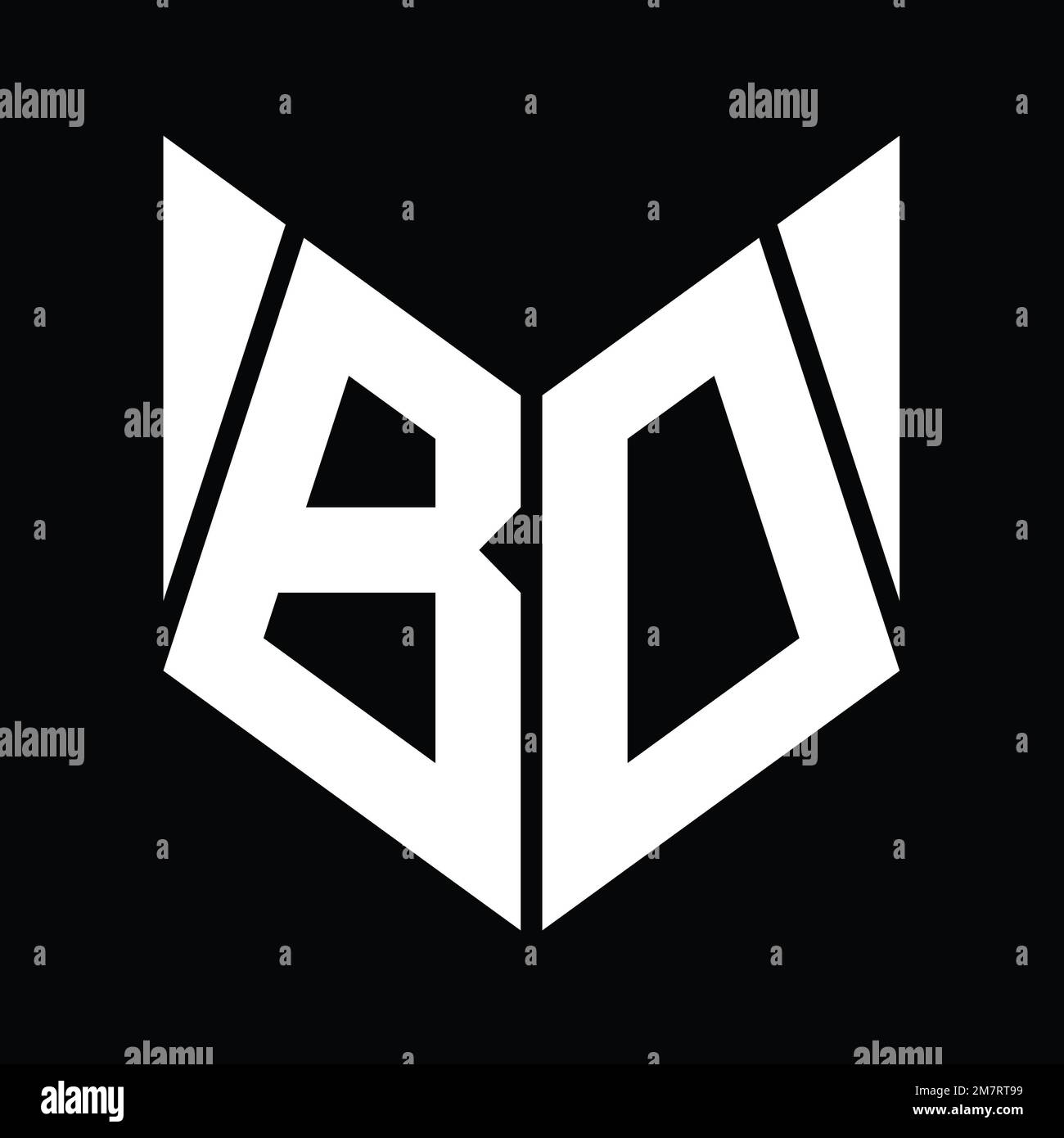 BD Logo monogram with hexagon slice shape design template Stock Photo ...