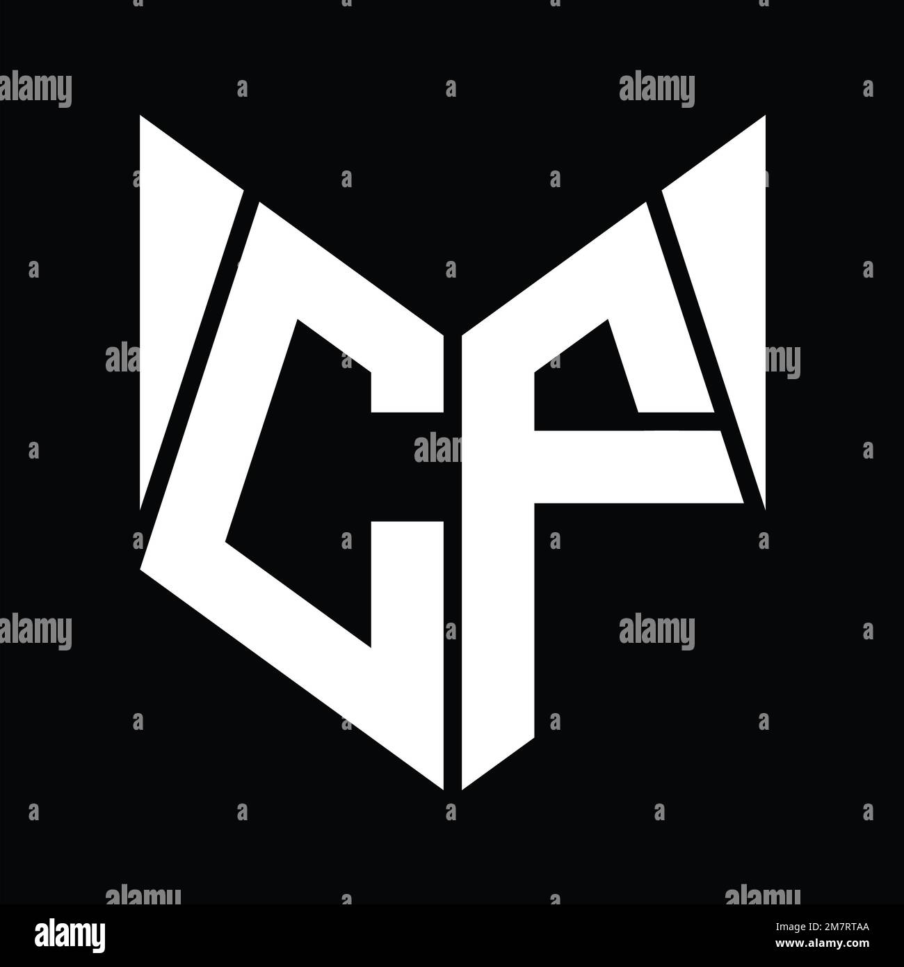 CF Logo monogram with hexagon slice shape design template Stock Photo ...