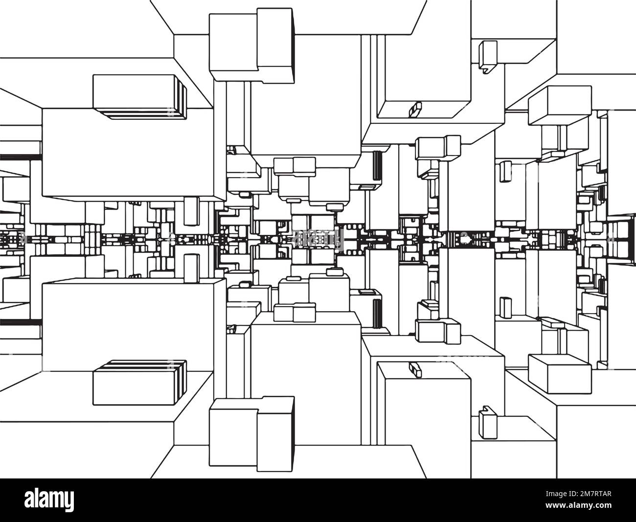 Abstract Urban City Of The Cube And Prism Vector Stock Vector Image ...