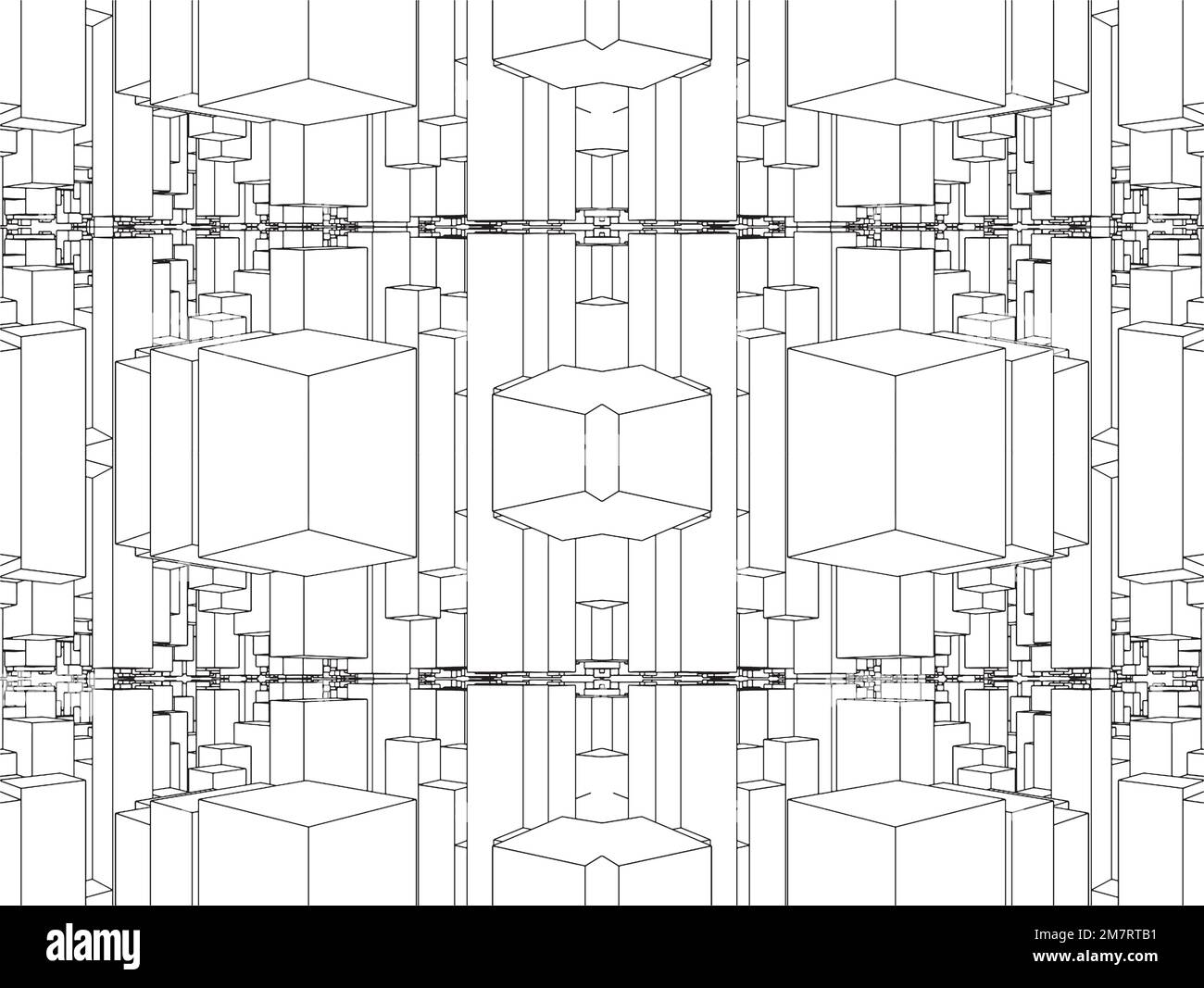 Abstract Urban City Of The Cube And Prism Vector Stock Vector Image ...