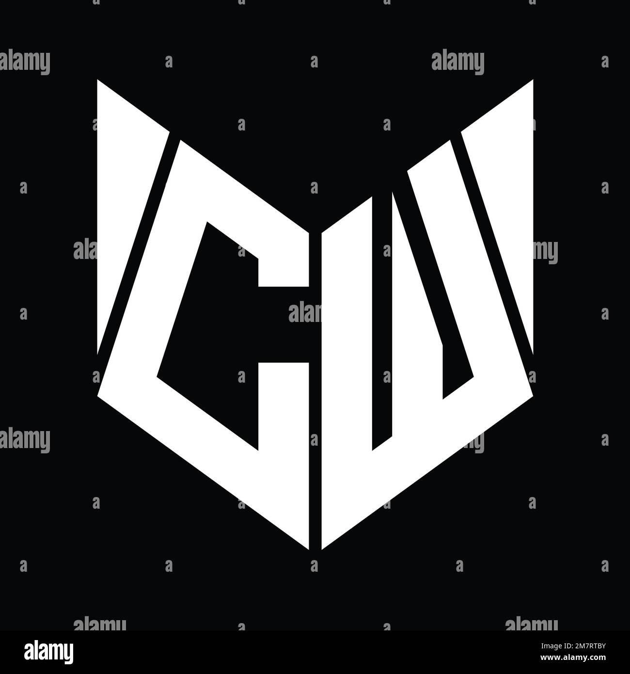 CW Logo monogram with hexagon slice shape design template Stock Photo ... CW Logo monogram with hexagon slice shape design template Stock Photo ...