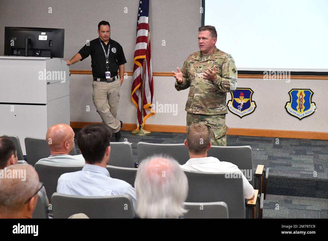 Col. Patrick Combs, Program Integration manager, briefs the Mobile ...