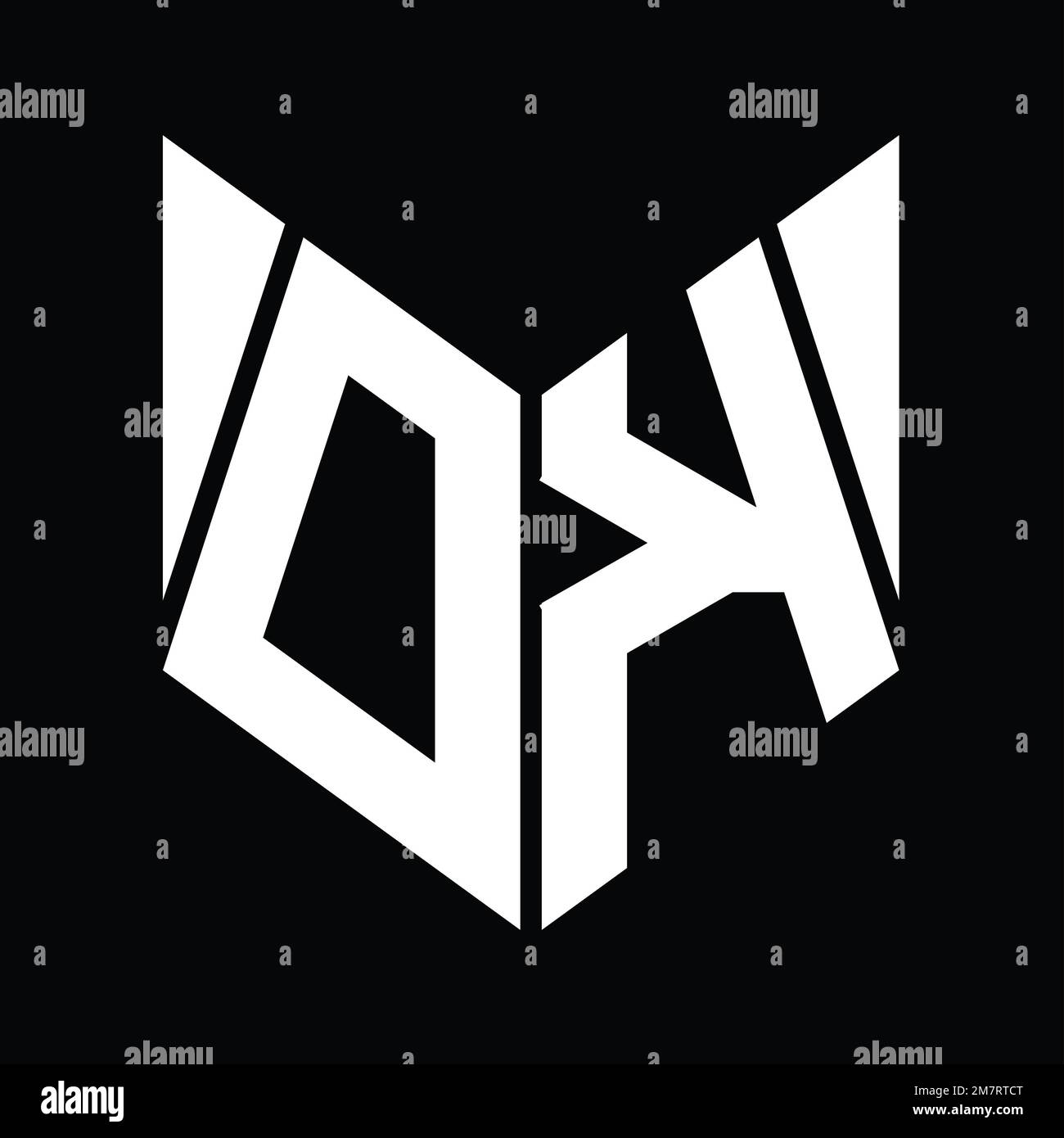 DK Logo monogram with hexagon slice shape design template Stock Photo ...