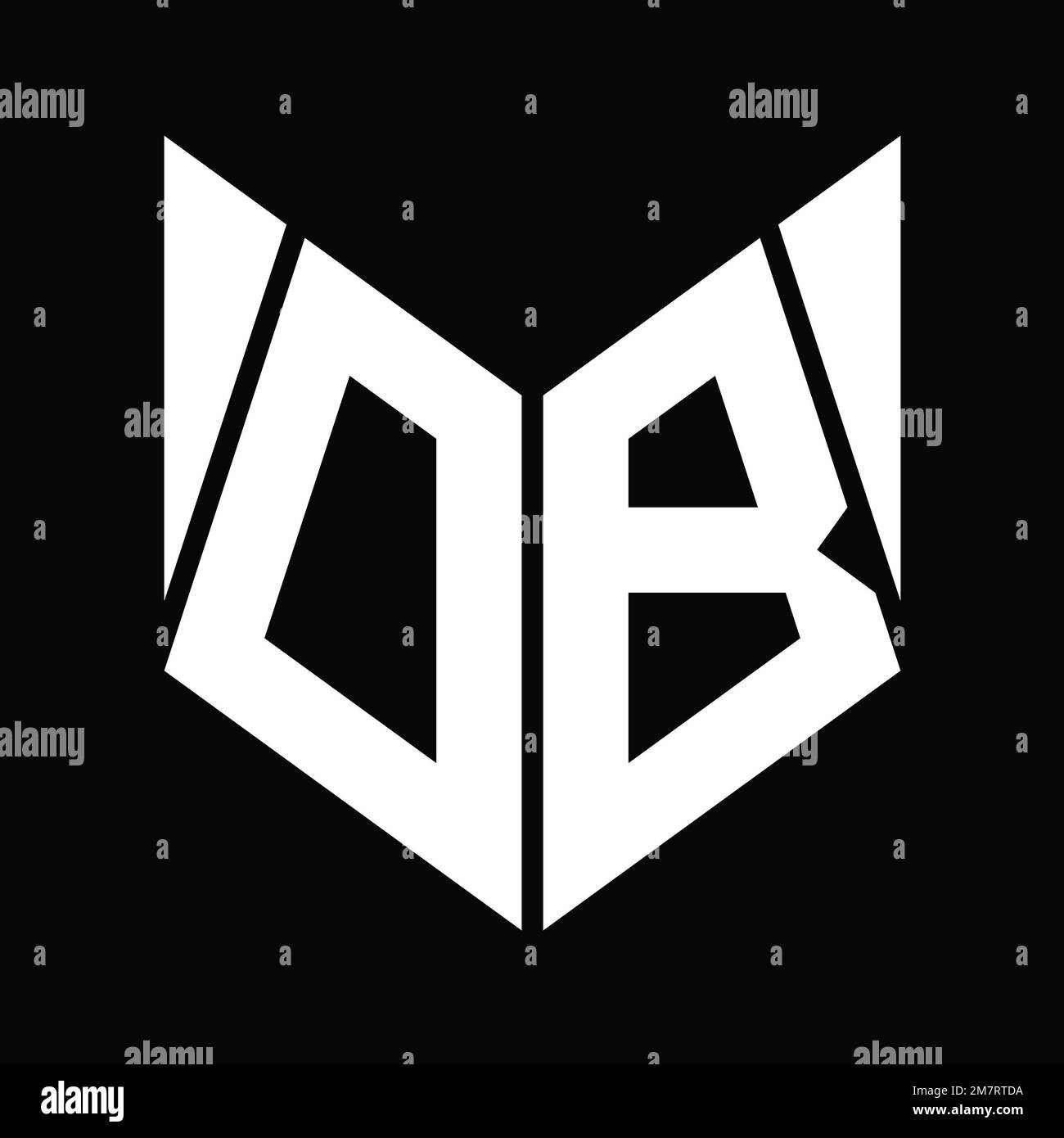 DB Logo monogram with hexagon slice shape design template Stock Photo ...