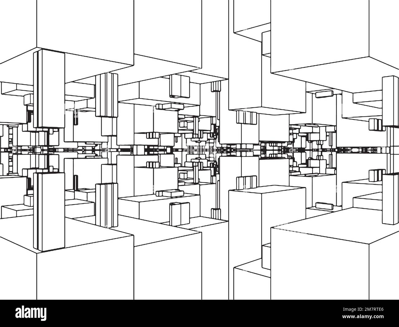 Abstract Urban City Of The Cube And Prism Vector Stock Vector Image ...