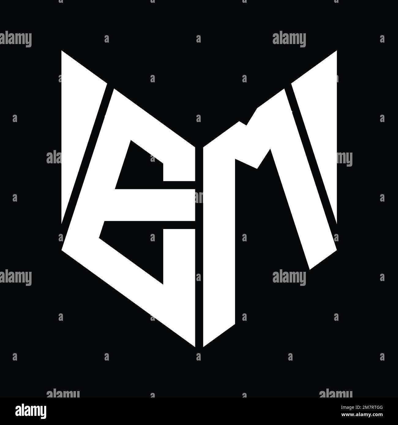 EM Logo monogram with hexagon slice shape design template Stock Photo ... EM Logo monogram with hexagon slice shape design template Stock Photo ...