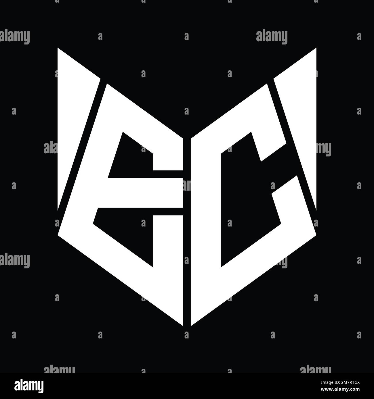 EC Logo monogram with hexagon slice shape design template Stock Photo ...