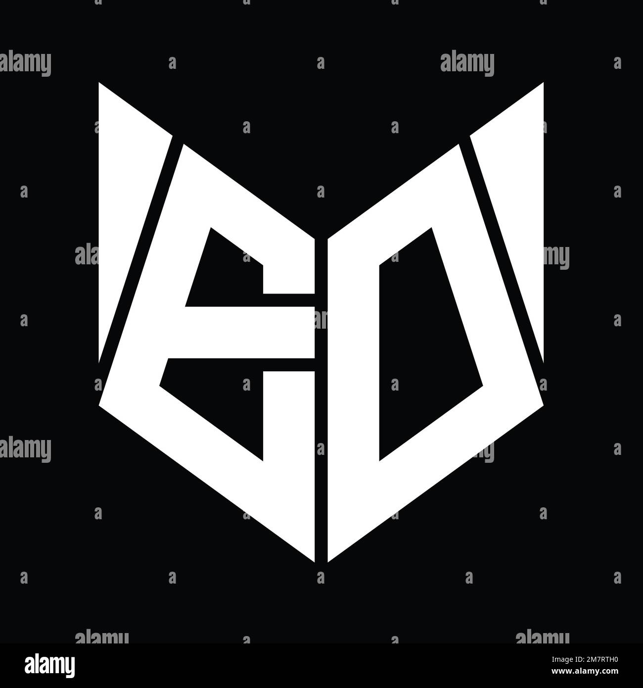 ED Logo monogram with hexagon slice shape design template Stock Photo ...