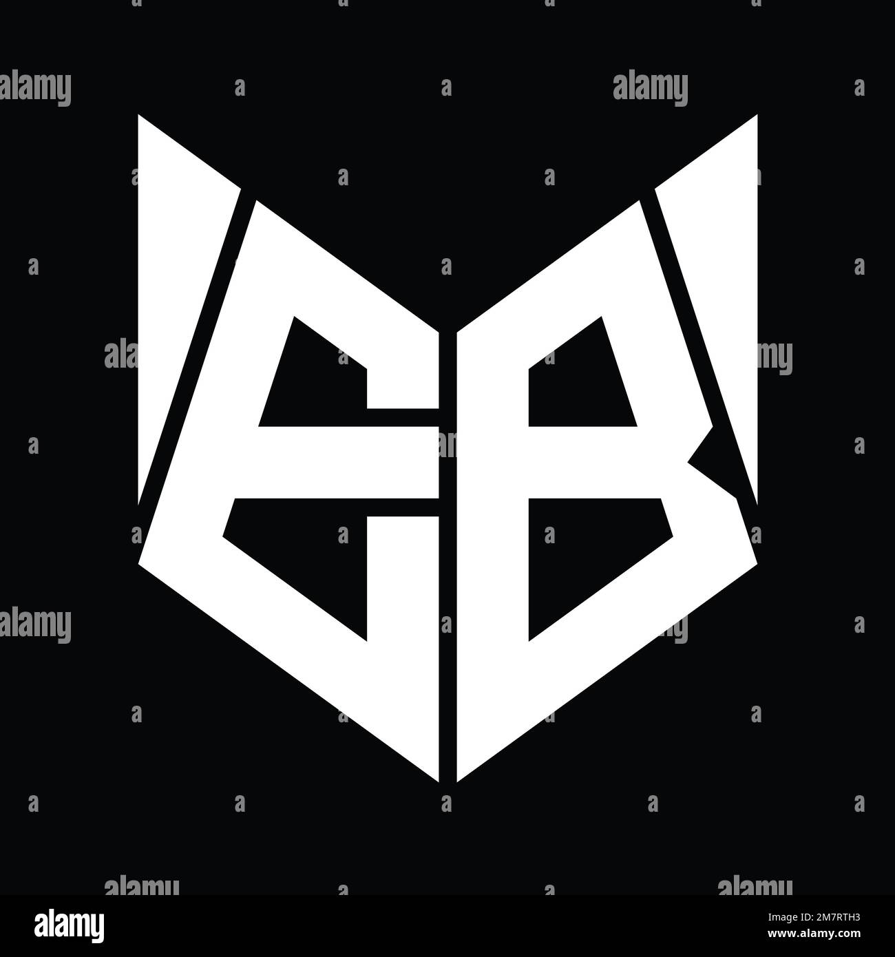 EB Logo monogram with hexagon slice shape design template Stock Photo ...