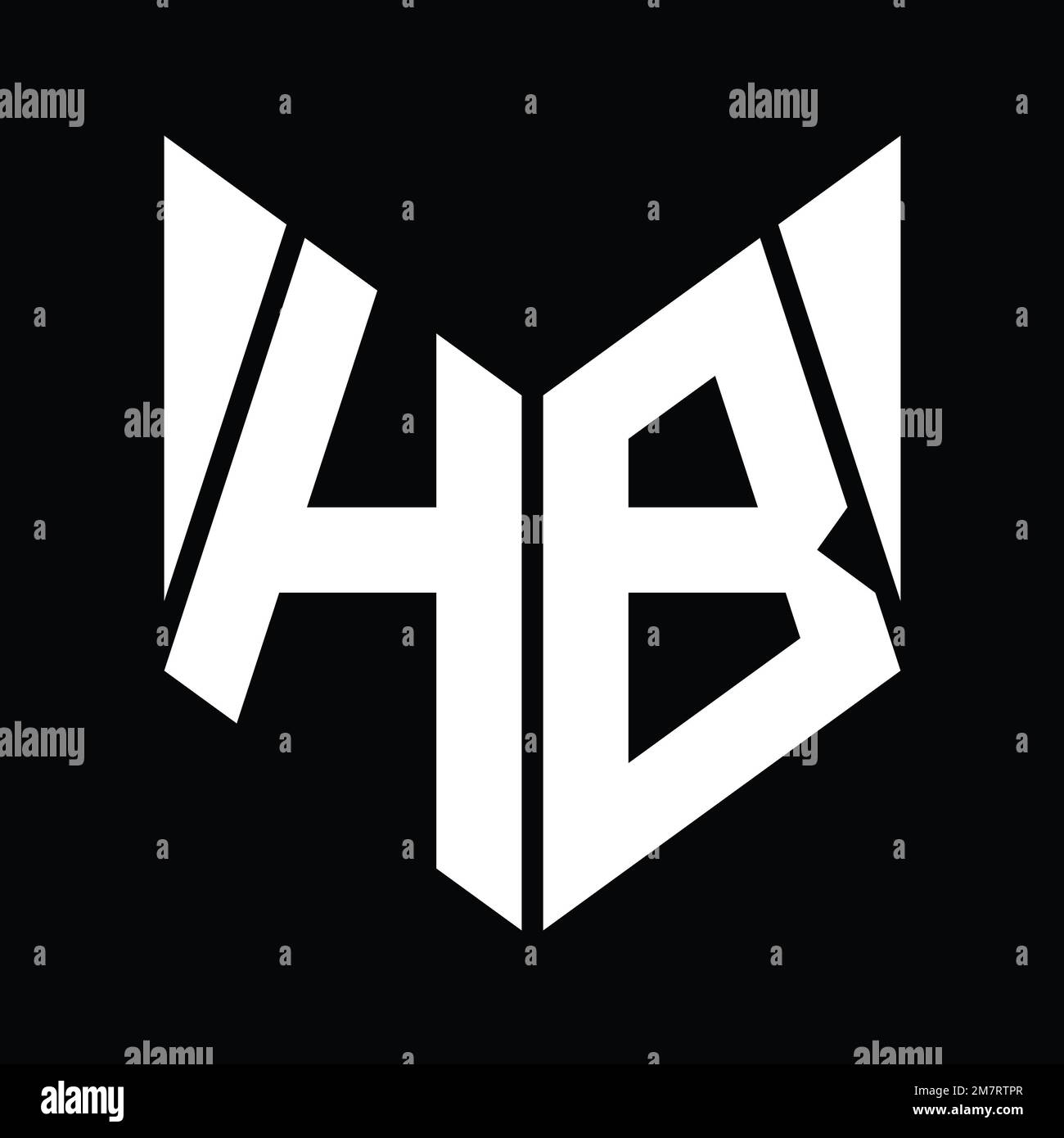 HB Logo monogram with hexagon slice shape design template Stock Photo ...