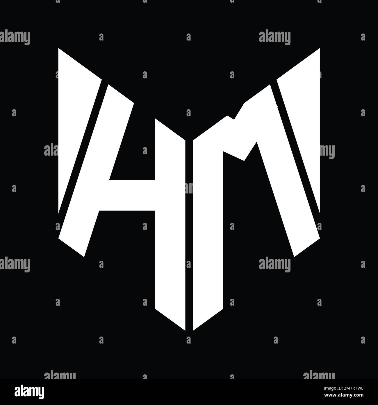 HM Logo monogram with hexagon slice shape design template Stock Photo ...