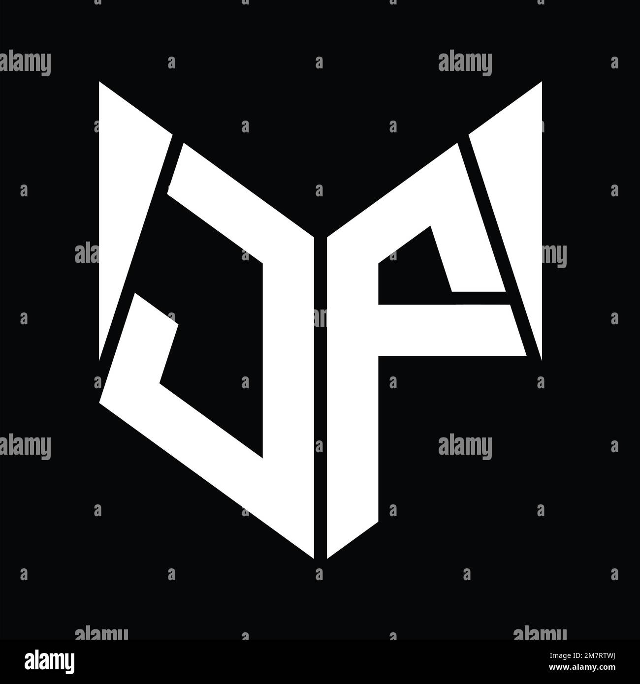 JF Logo monogram with hexagon slice shape design template Stock Photo ...