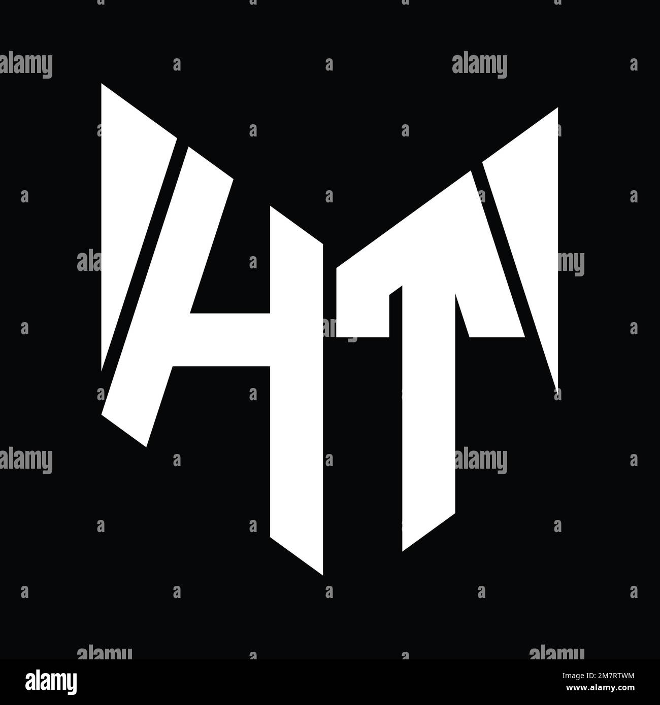 HT Logo monogram with hexagon slice shape design template Stock Photo ...