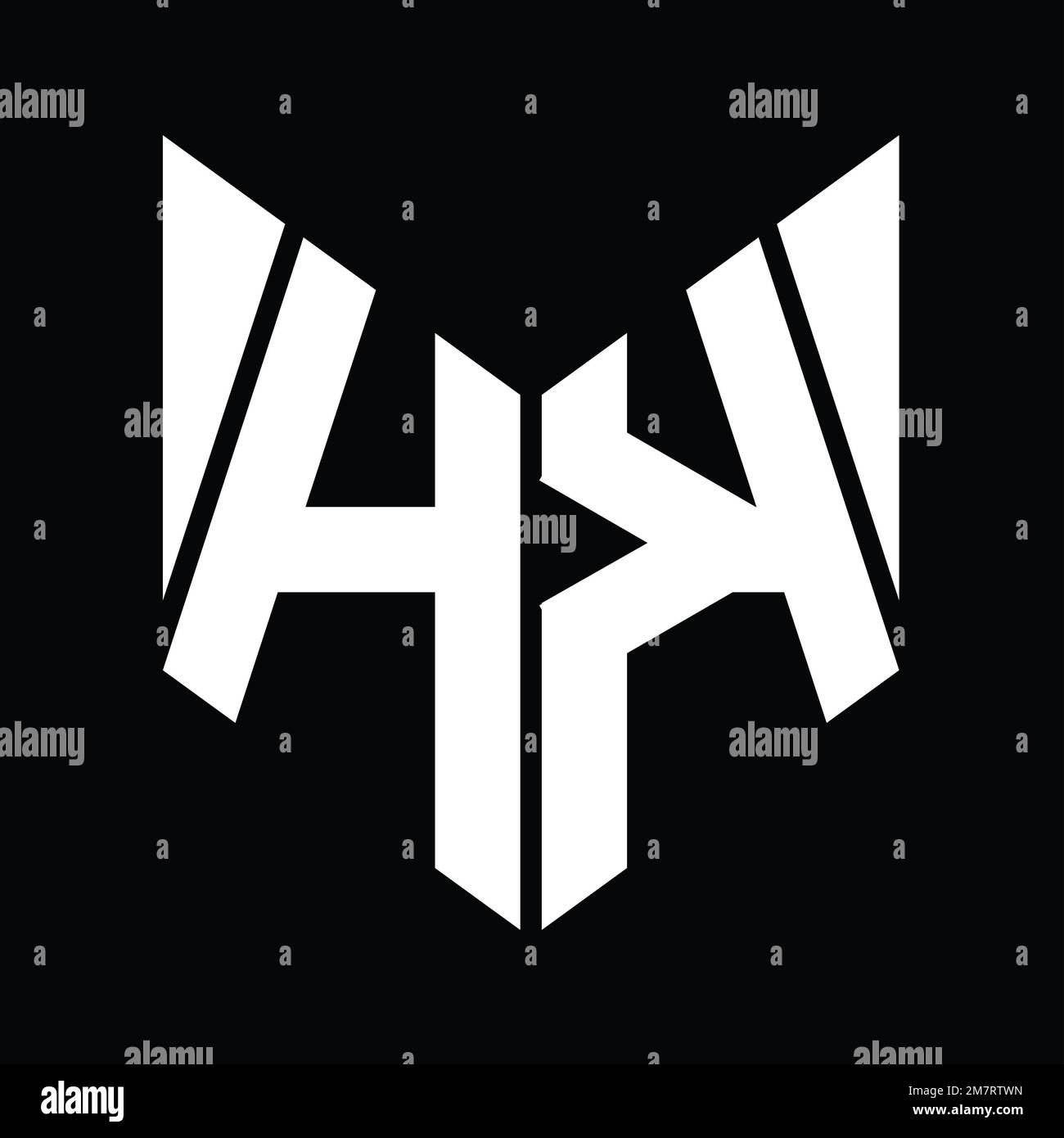 HK Logo monogram with hexagon slice shape design template Stock Photo ...