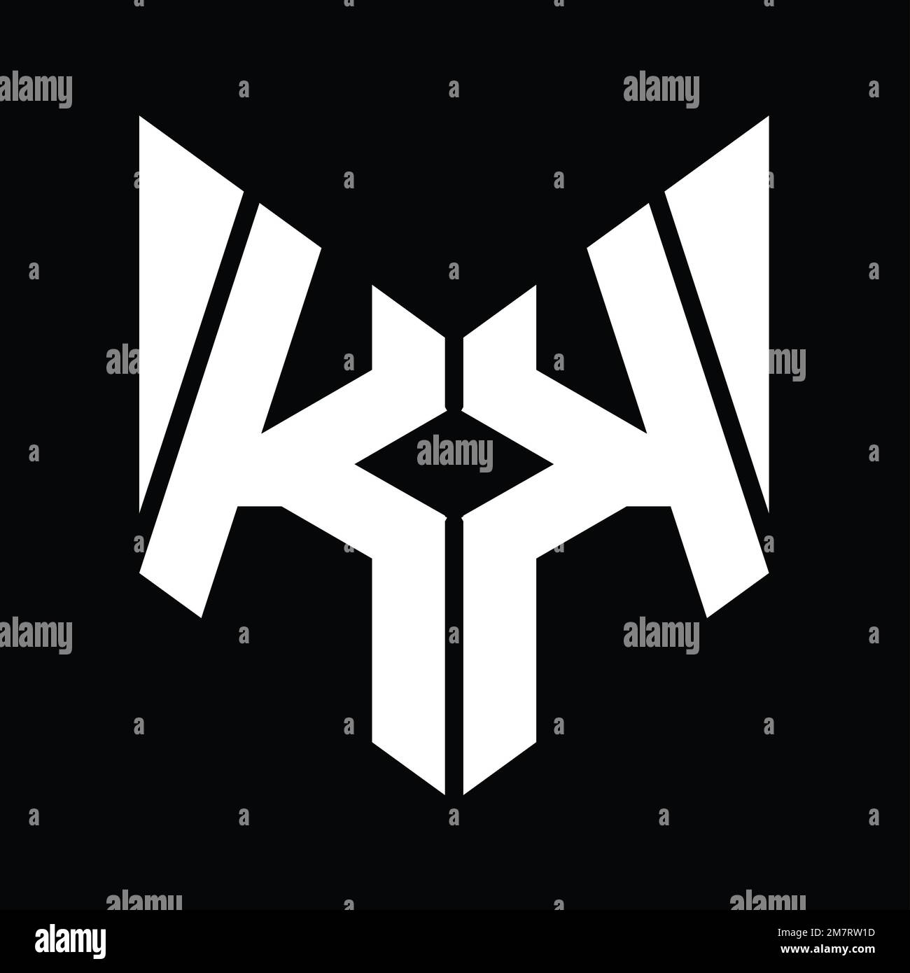 KK Logo monogram with hexagon slice shape design template Stock Photo ...