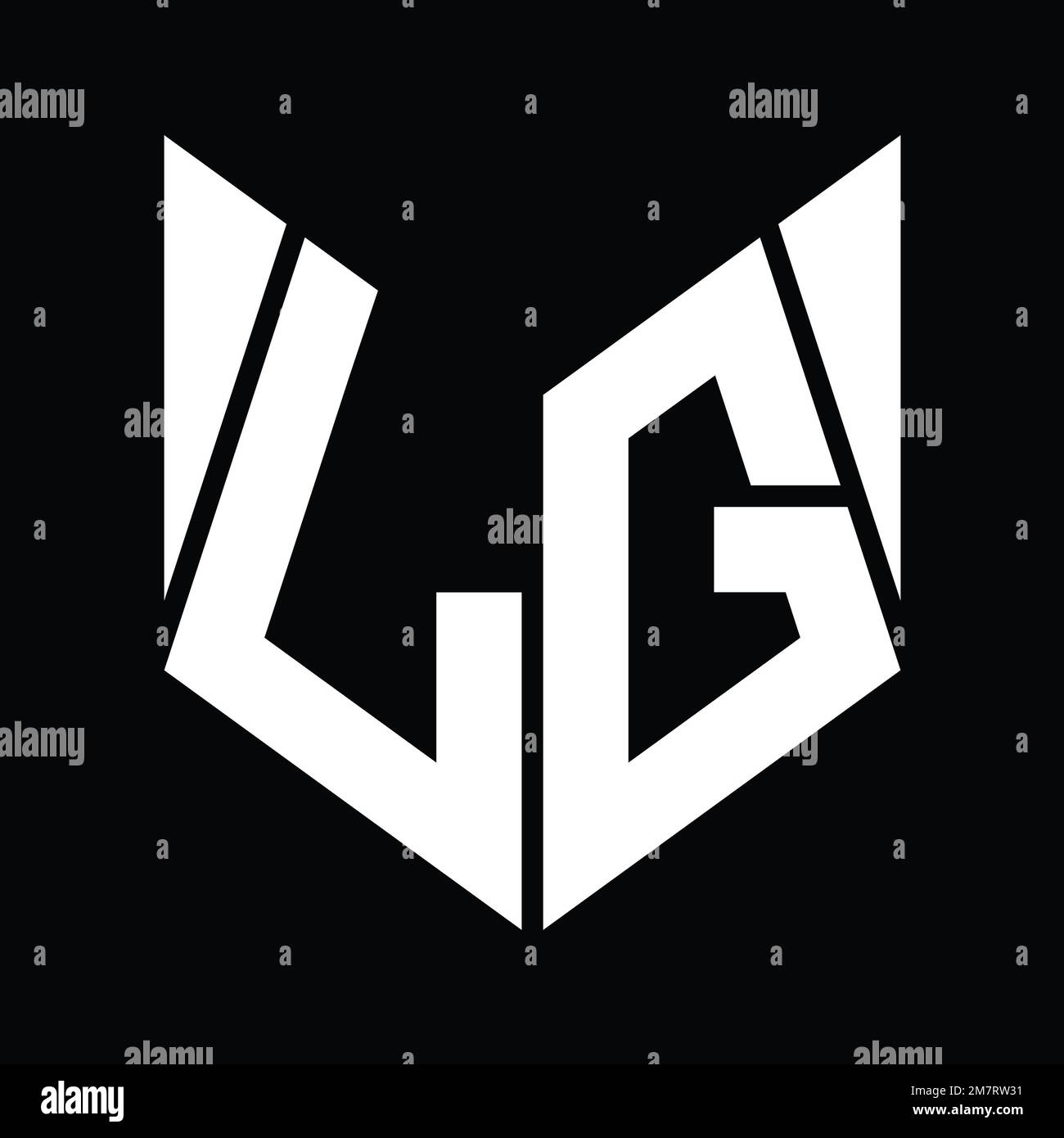 LG Logo monogram with hexagon slice shape design template Stock Photo ...