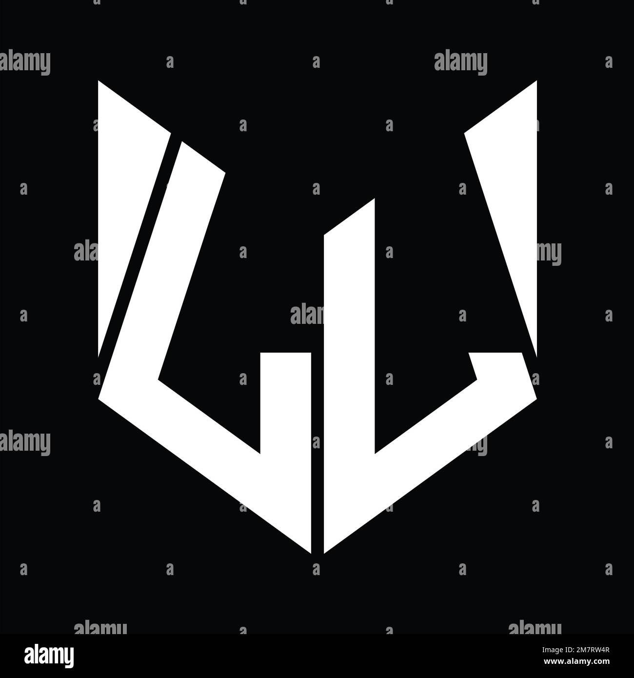 LL Logo monogram with hexagon slice shape design template Stock Photo ...