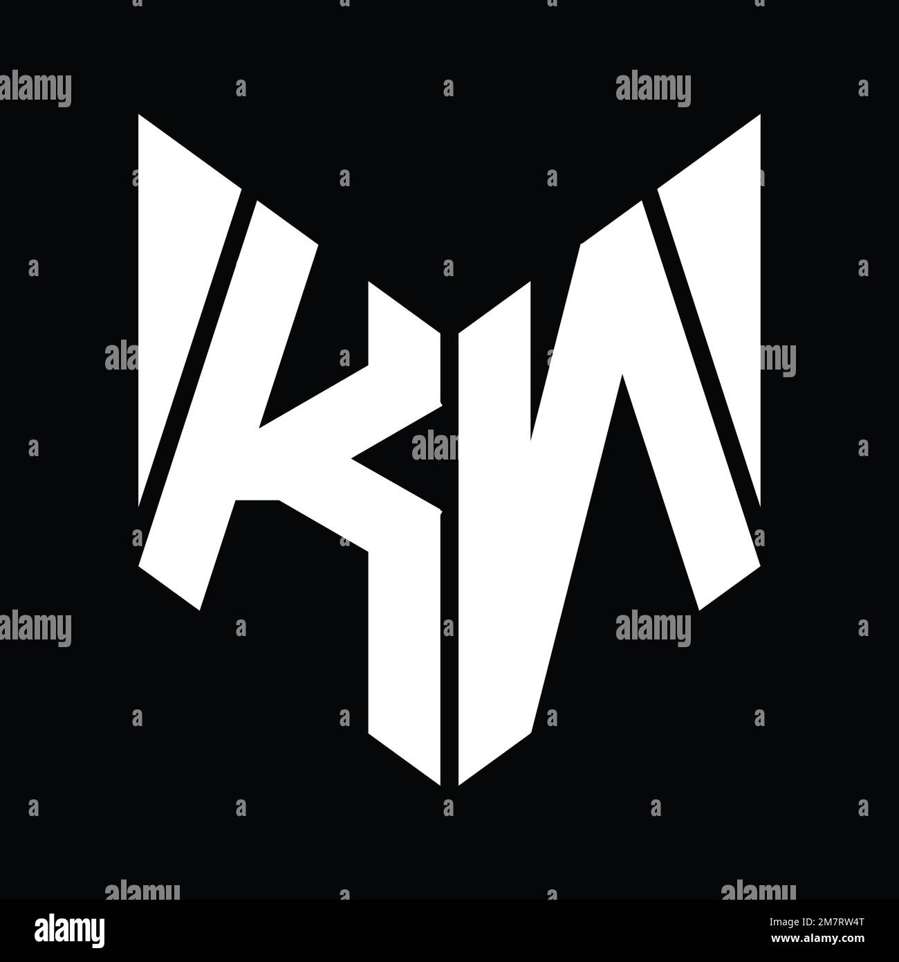 KN Logo monogram with hexagon slice shape design template Stock Photo ...