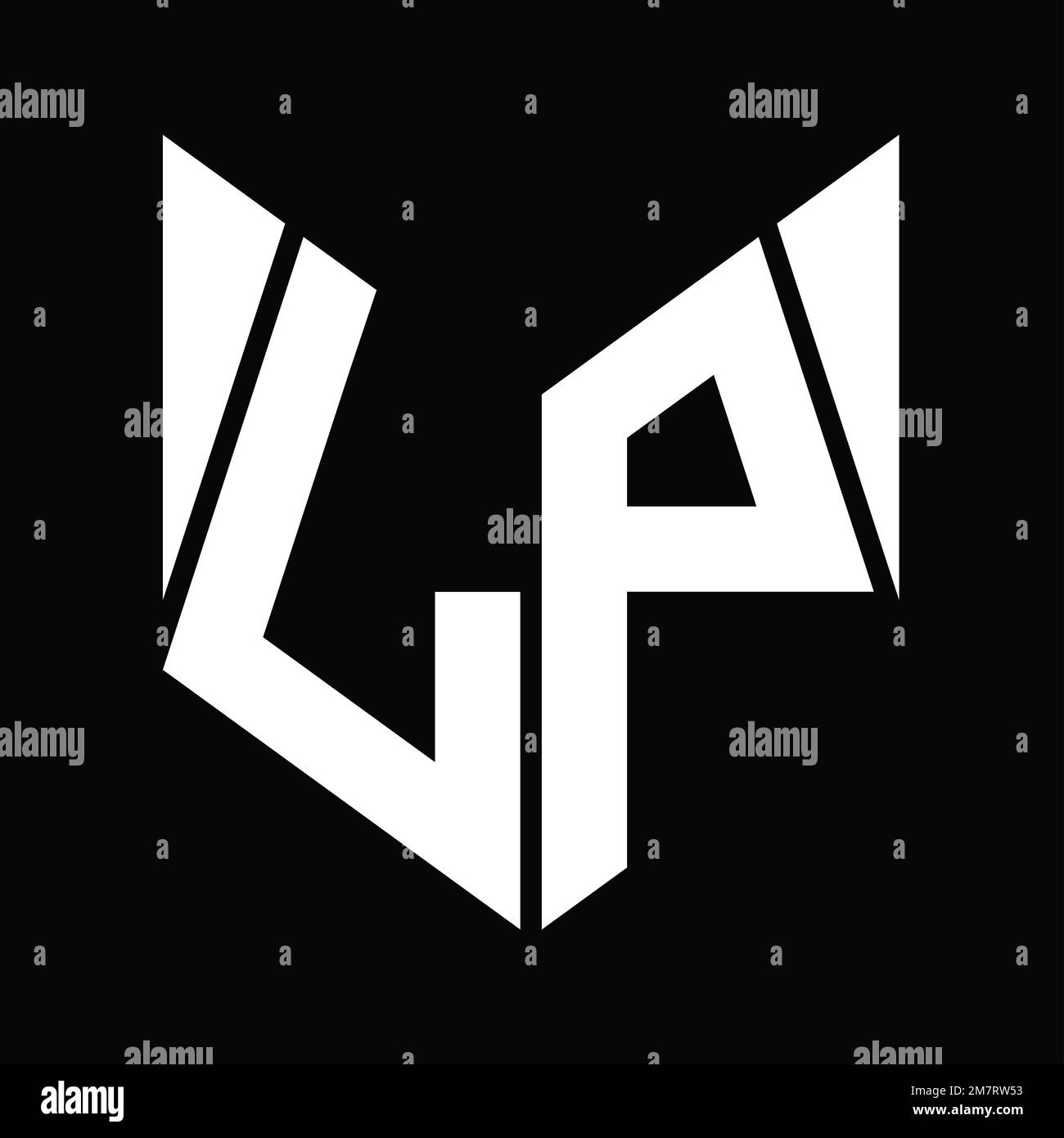 LP Logo monogram with hexagon slice shape design template Stock Photo ...