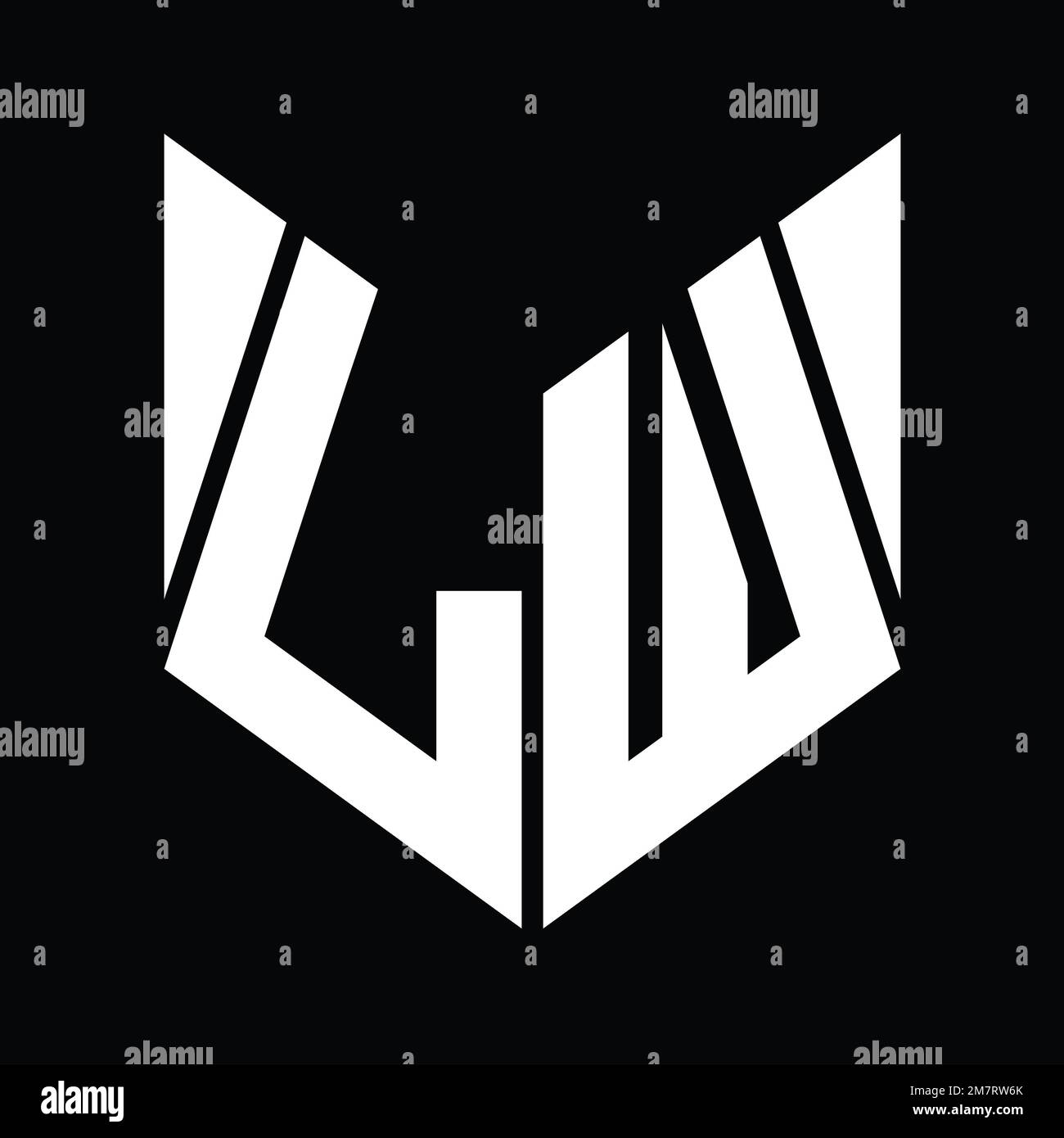 LW Logo monogram with hexagon slice shape design template Stock Photo ...