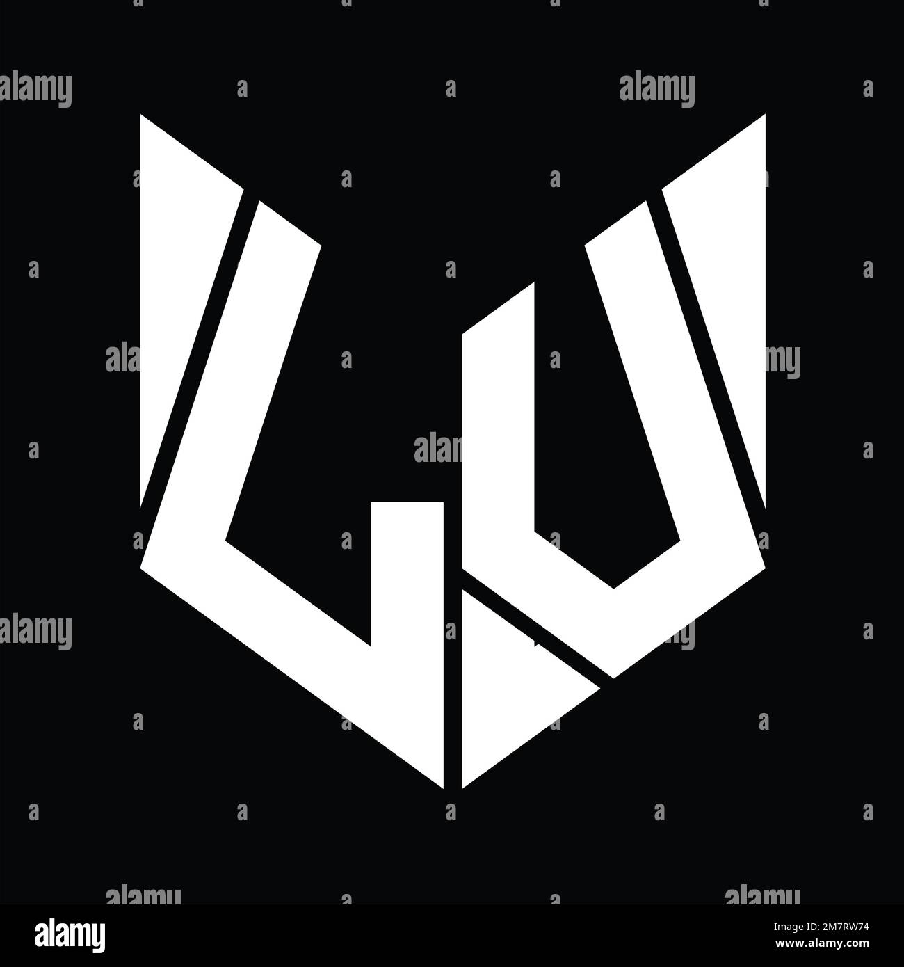 LV Logo monogram with hexagon slice shape design template Stock Photo ...