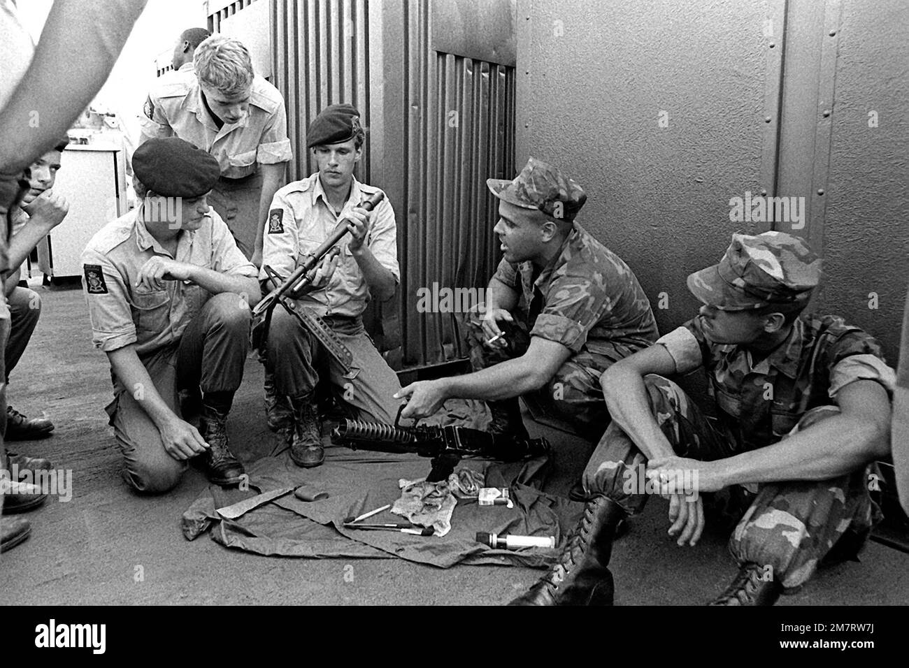 While aboard the dock landing ship, USS PLYMOUTH ROCK (LSD-29), Marine ...