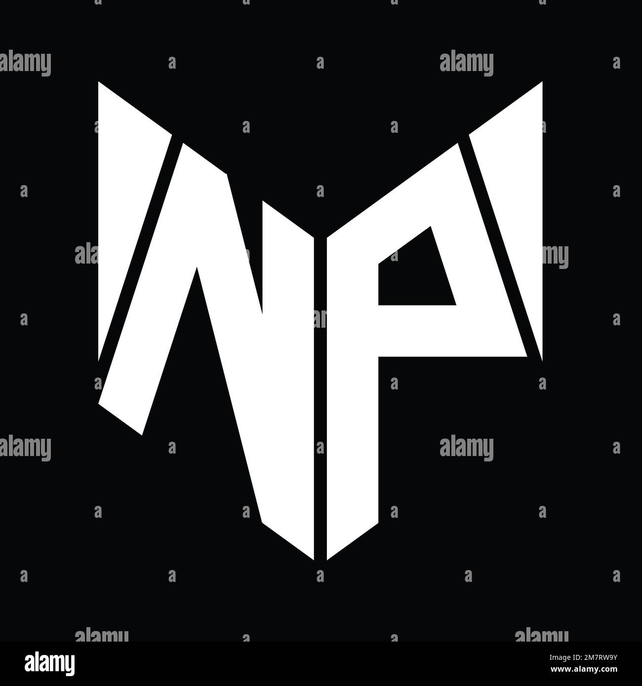 NP Logo monogram with hexagon slice shape design template Stock Photo ...